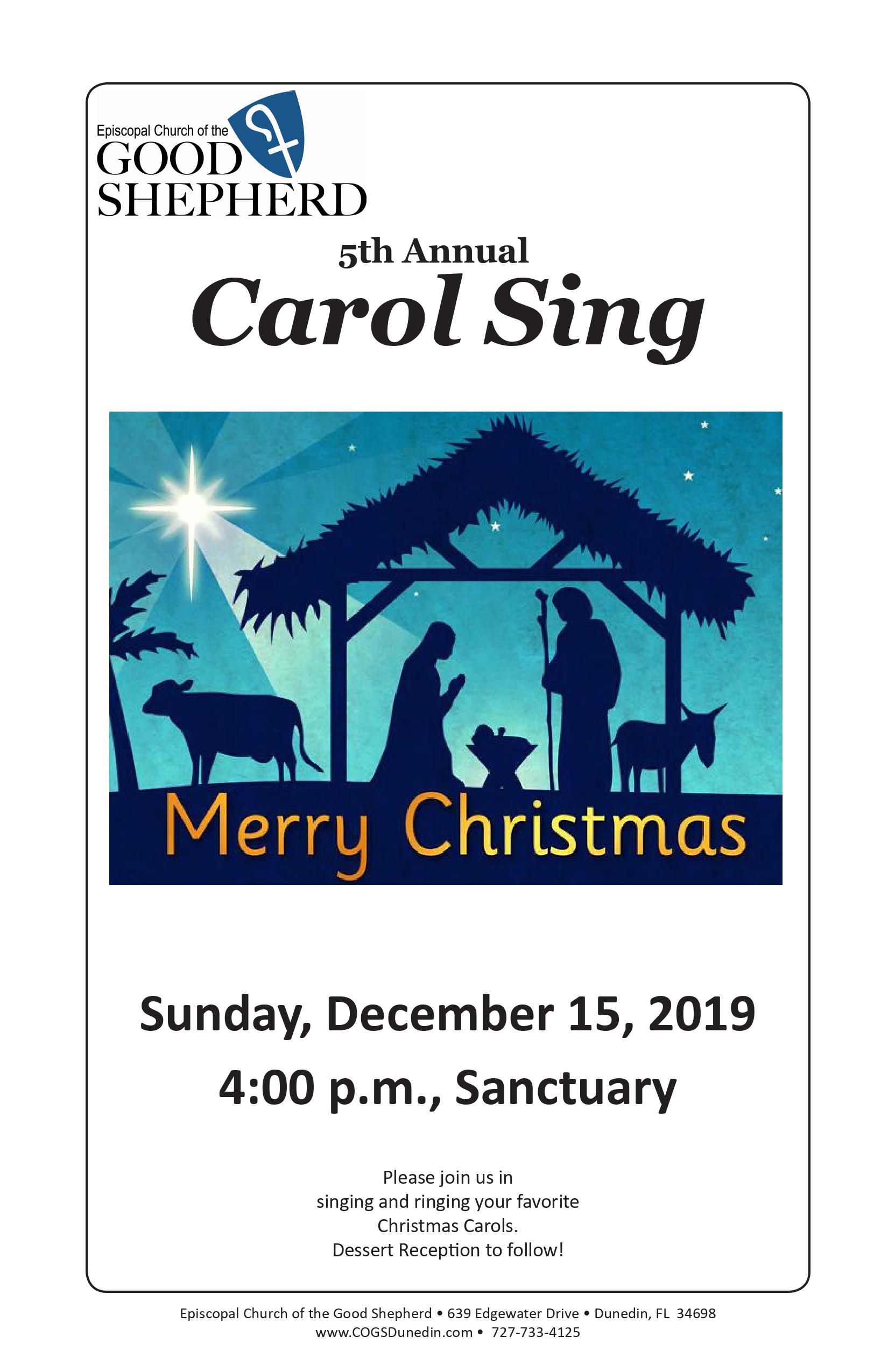5th Annual Carol Sing - Episcopal Church of the Good Shepherd Episcopal ...