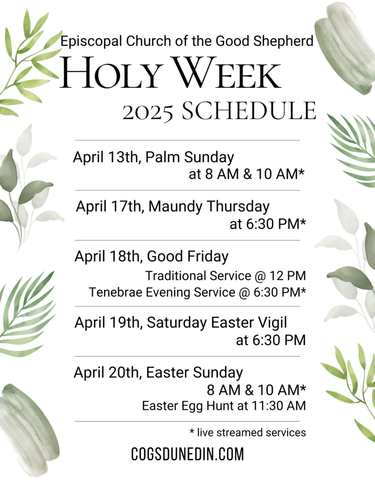 2025 Holy Week and Easter Services - Episcopal Church of the Good ...