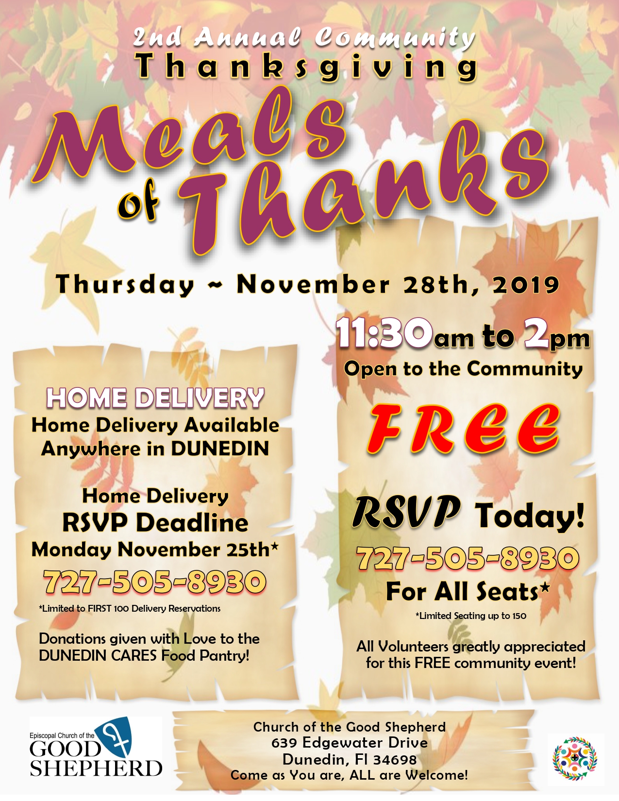 2019 Thanksgiving Dinner - Episcopal Church of the Good Shepherd ...